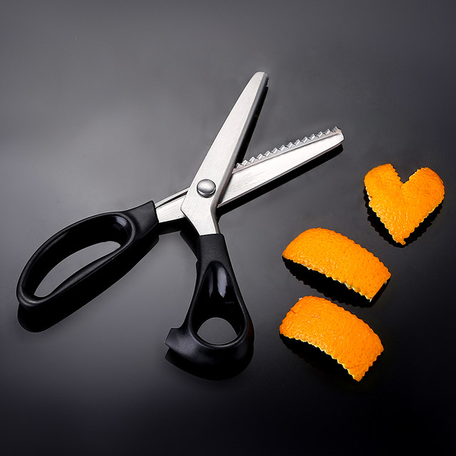 Stainless Steel Serrated Scissors Orange Peel Lemon Peel Shape Lace ...