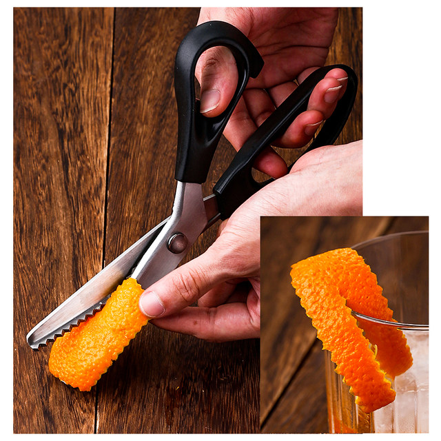 Stainless Steel Serrated Scissors Orange Peel Lemon Peel Shape Lace ...