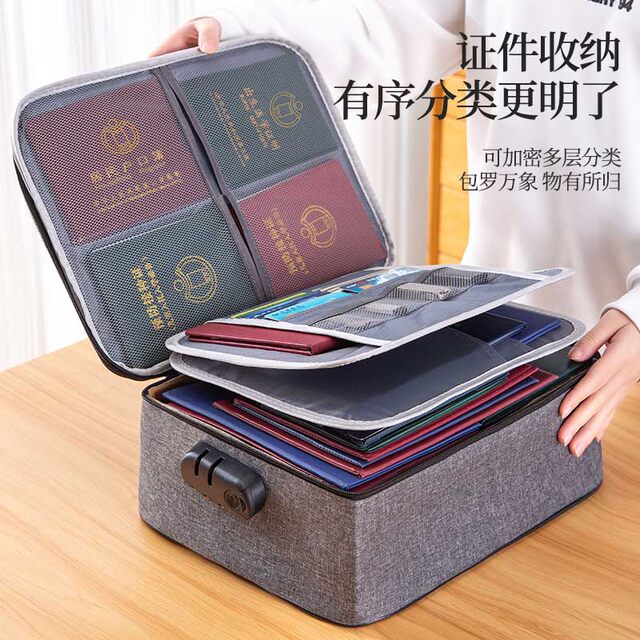 Family document storage bag, household registration file organizer ...