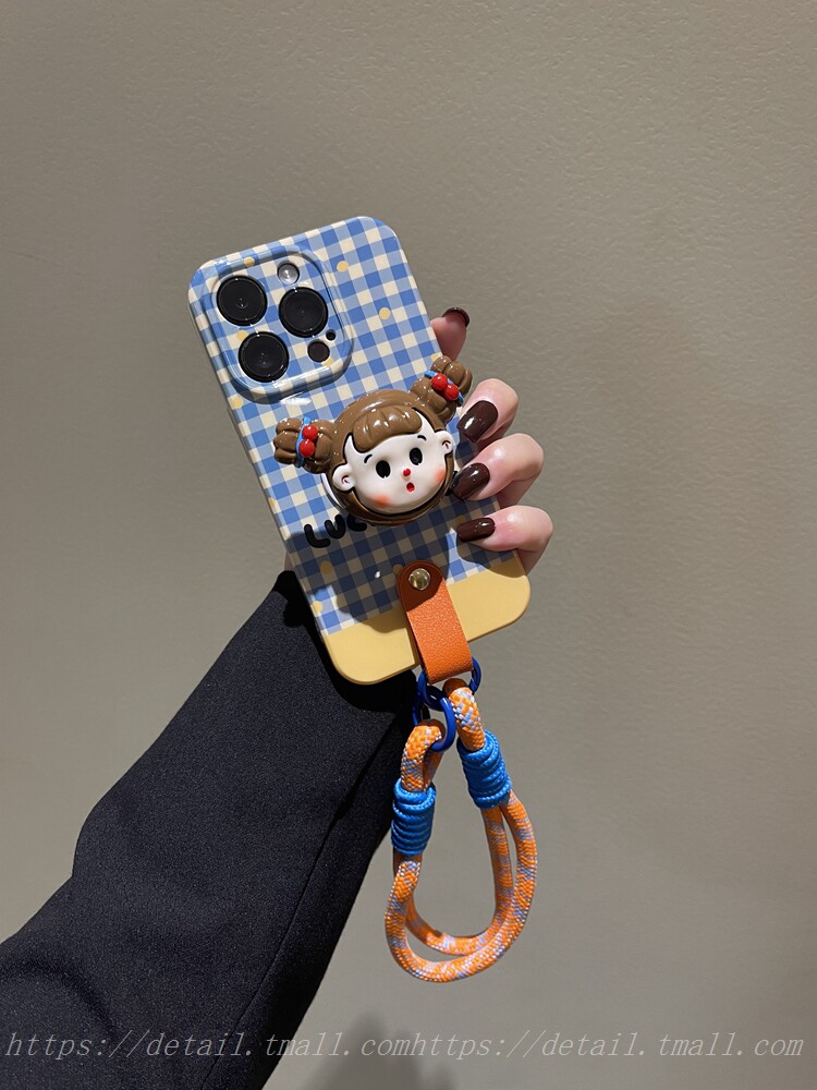 Rural Wind Bad girl bracket bag Apple 15promax mobile phone case ...