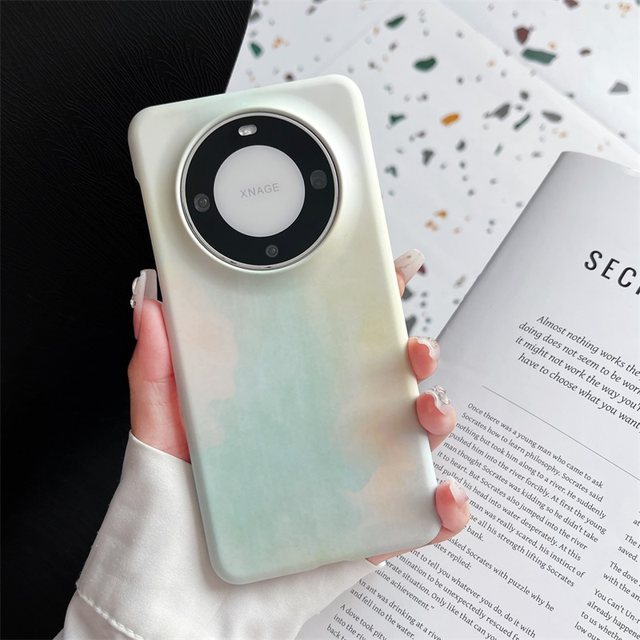 Huawei mate60Pro mobile phone case green and yellow gradient fresh mate50 suitable for Huawei ...