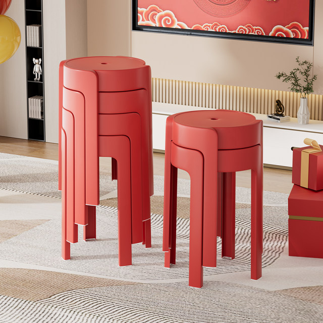 Relocation new stool red plastic windmill stool thickened home dining ...