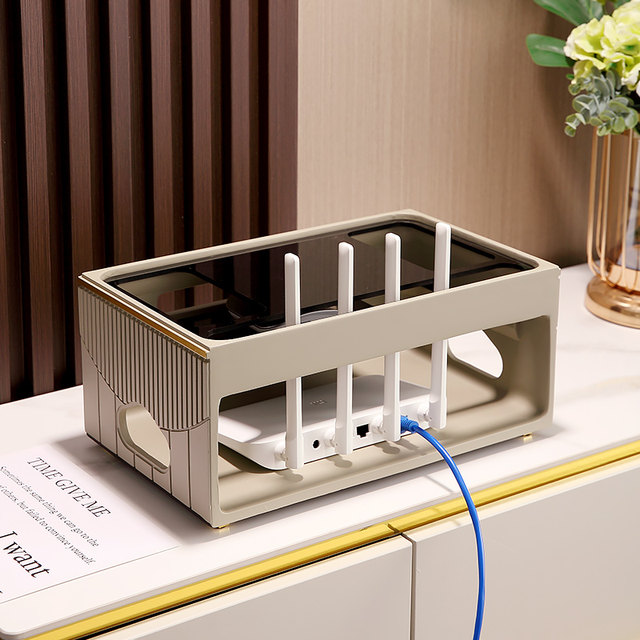 wifi router storage box light luxury high-end set-top box rack wire ...