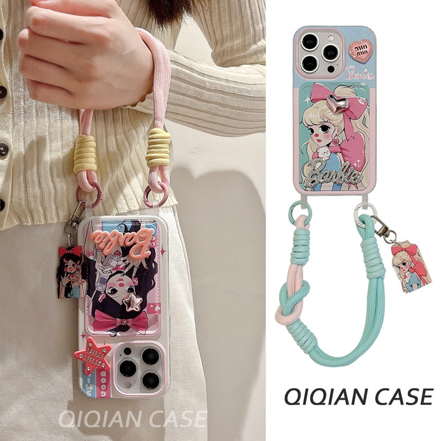 Qiqian bow girl three-dimensional love iPhone15 mobile phone case suitable for Apple 14/13promax ...