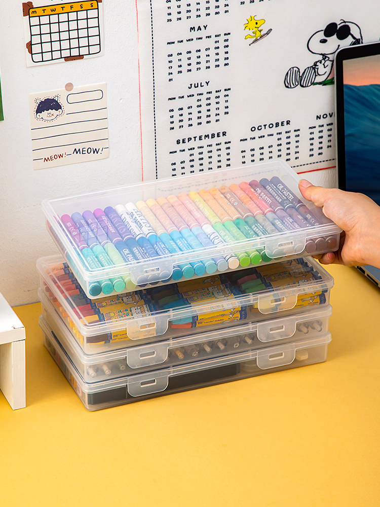 Owdtven Transparent Colored Pencil & Art Supply Storage Box - Nordic Style