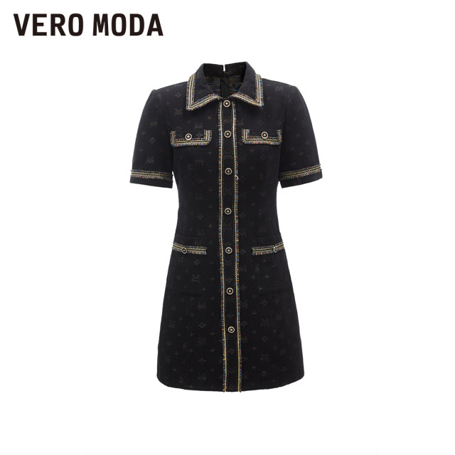 VeroModa Outlet Dress 2024 Spring and Autumn New Denim Print Temperament Small Fragrance Short ...