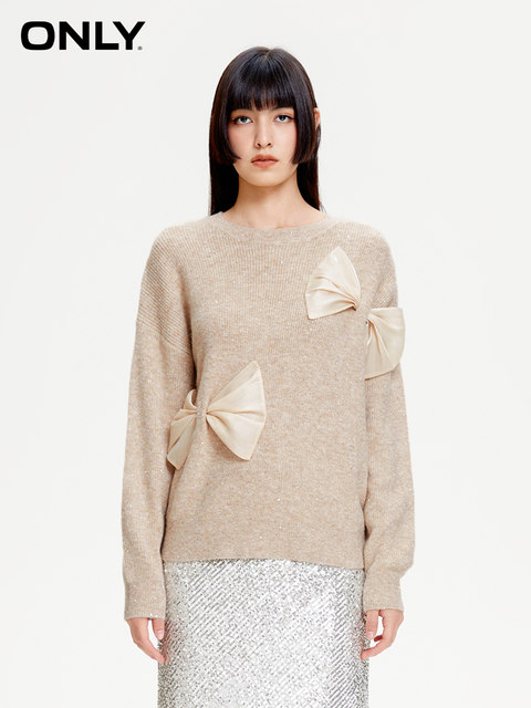 Only Ora sweet and versatile butterfly cut shoulder loose round neck ...