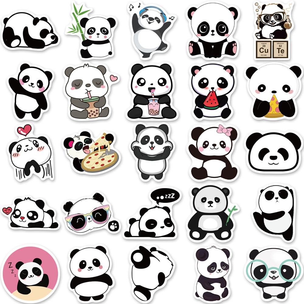 50 cute panda children reward emoji stickers | Pick up music