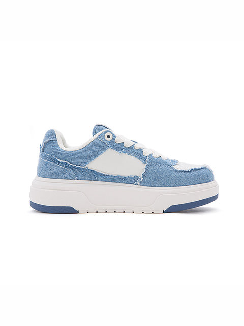MLB official couple denim contrast color splicing low-top senior shoes ...
