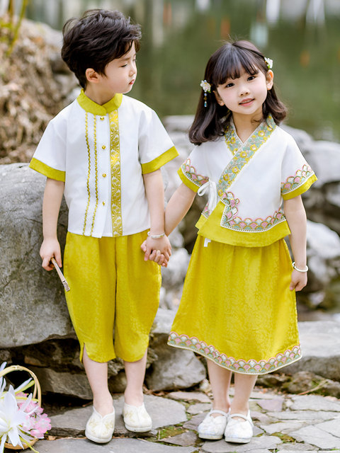 Dai costumes children girls Yunnan Xishuangbanna boys Hanfu ...