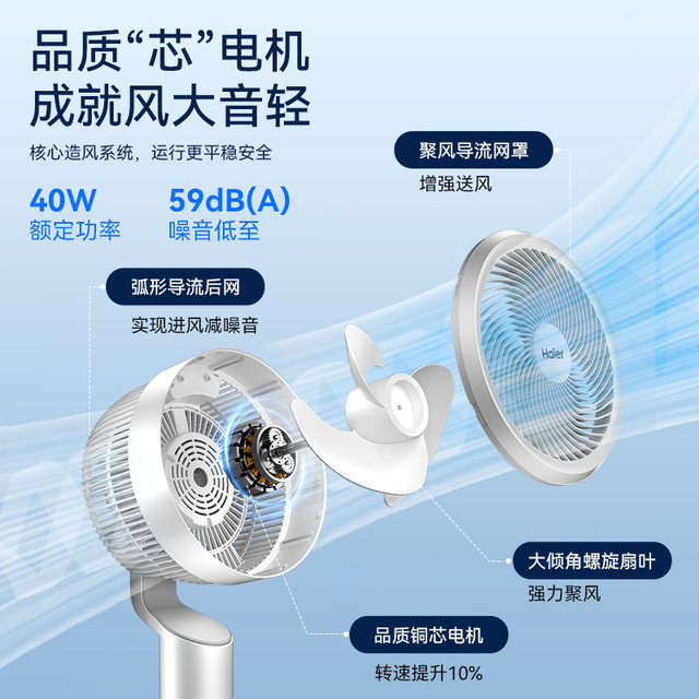 Haier Air Circular Fan Electric Fan Home Fan Fan Light Sounds Double ...
