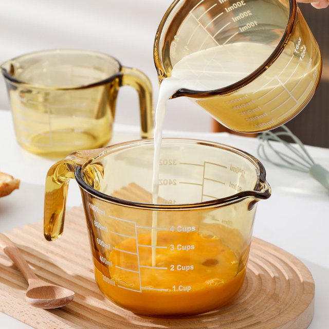 Glass measuring cup with scale, high temperature resistant kitchen ...