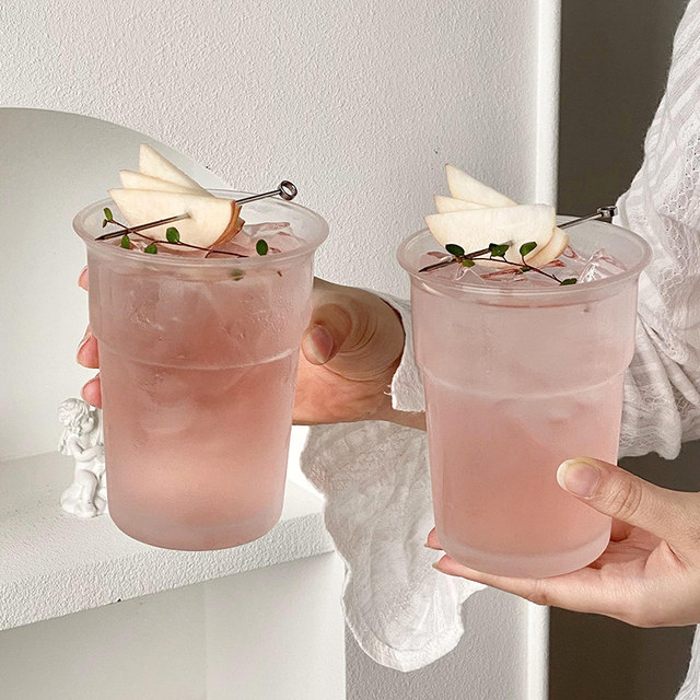 Creative frosted glass cup for household simple expansion cup for cold ...
