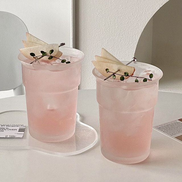 Creative frosted glass cup for household simple expansion cup for cold ...