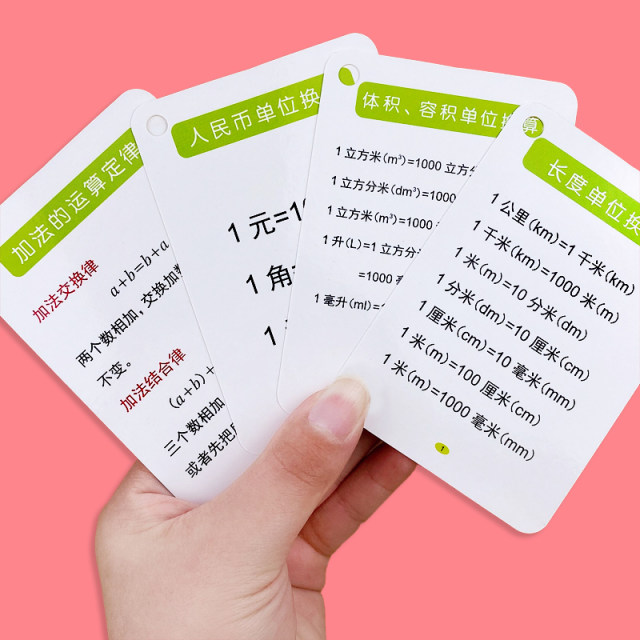 Primary school mathematics formula card collection memory hand card ...
