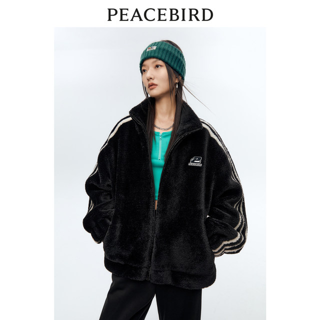 Peacebird Outlet Winter Cool Imitation Lambwool Jacket A5BBC4M88