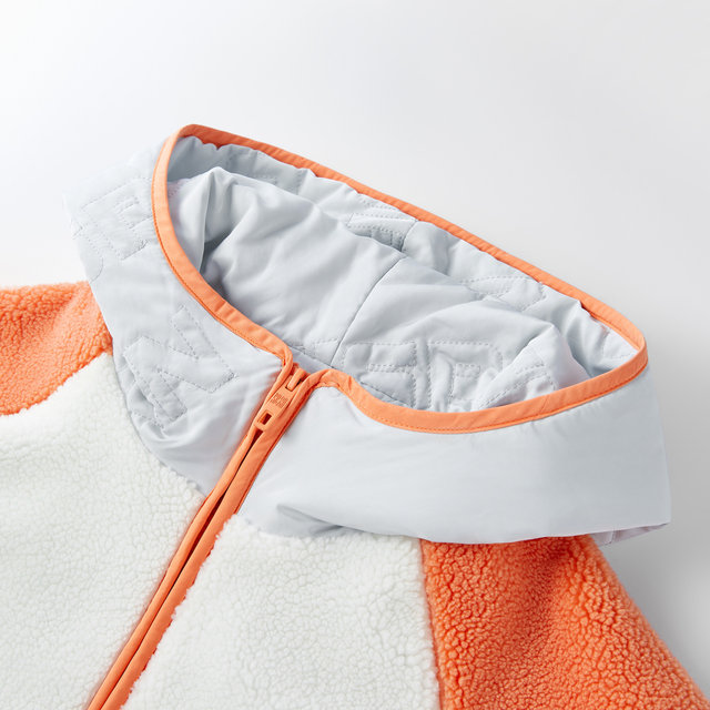 Peacebird SPCN series spring splicing imitation lamb fur casual clothes Ole