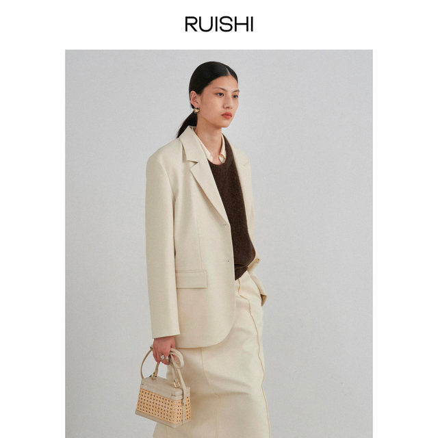 Ruishi Rui Shi Ji Simple Wool blended and thin shoulder -to -shoulder ...