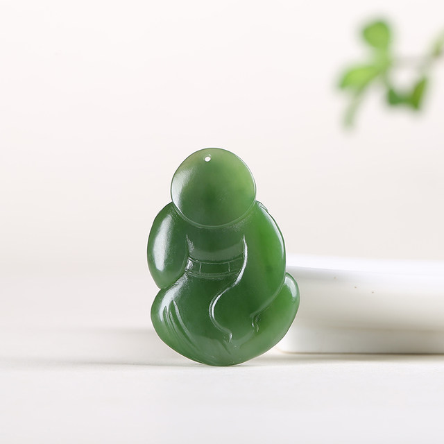 Natural Xinjiang Hetian Jade Maitreya Jade Stone Pendant Blue Jade ...