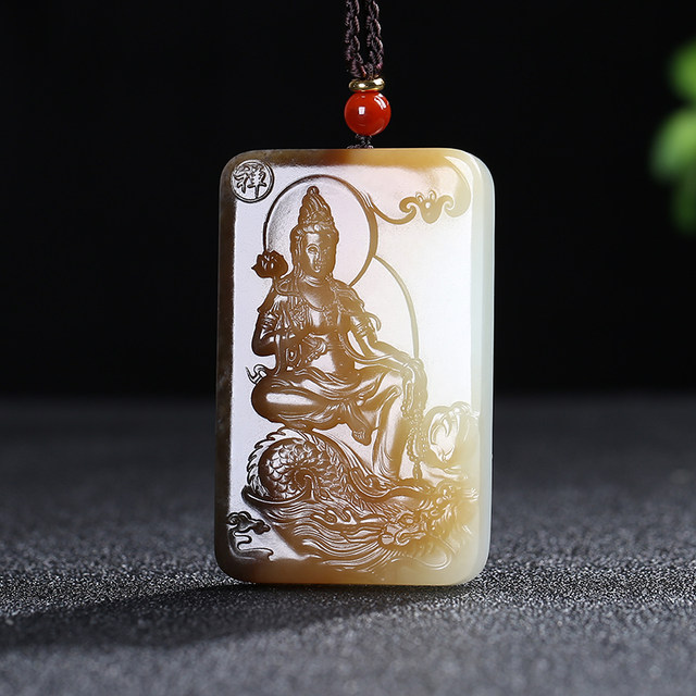 Xinjiang Hetian Jade Guanyin Pendant and Sugar White Jade Zodiac Dragon ...