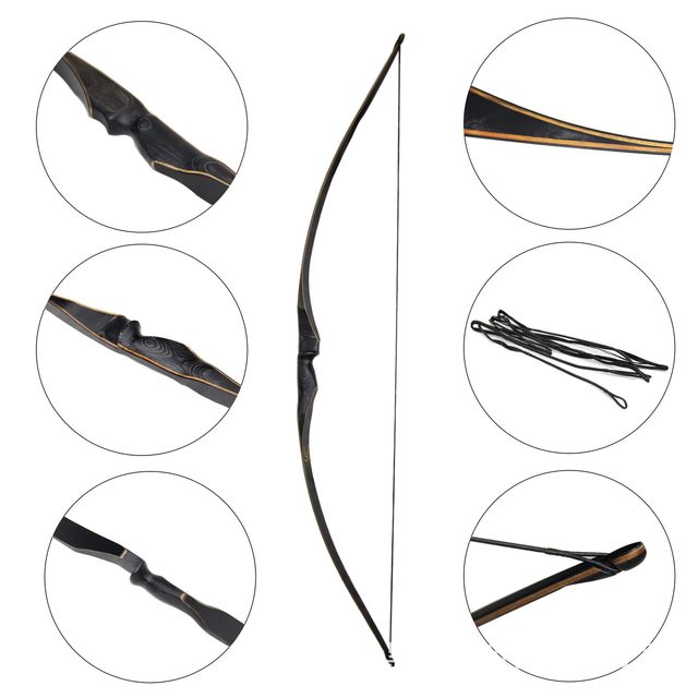 Lightning Wolf one-piece American hunting longbow solid wood laminated bow piece professional ...