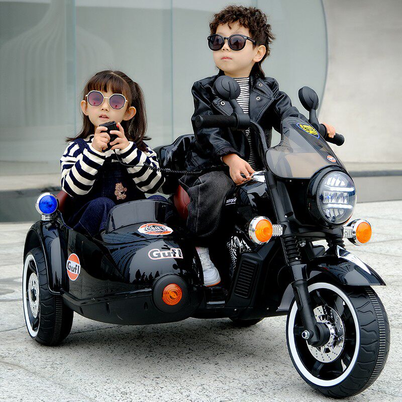 Children's electric motorcycle baby tricycle children's large double ...