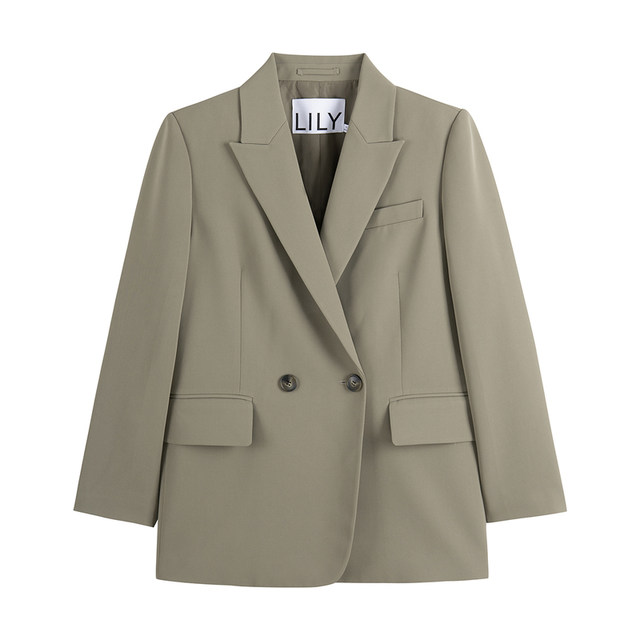 LILY spring new women's clothing simple solid color commuting style capable retro double ...