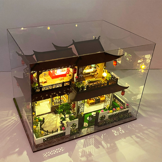 Meidai diy hut Xixi Huajian ancient style wooden house handmade ...