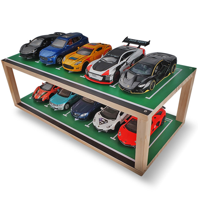 Toy car storage parking lot model garage scene various types of car ...