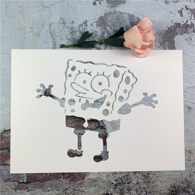 SpongeBob Hydder Hand -painted DIY Hollow Template Wall Painting ...