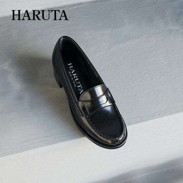 Haruta4603 Japanese student versatile orthodox medium heel thick heel college small leather ...
