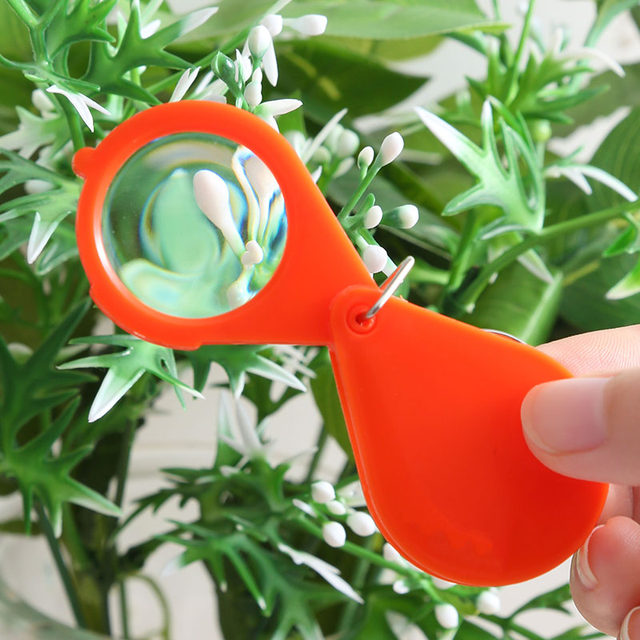 Folding magnifying glass, portable ultra-high definition keychain ...