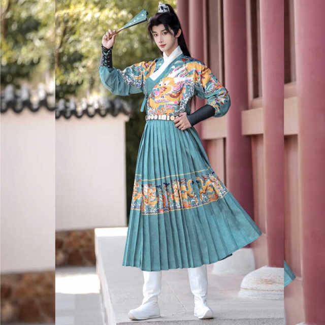 Original Ming Dynasty flying fish suit complete set Ming Dynasty Hanfu ...