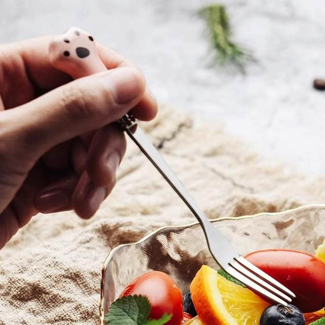 Cute fruit fork high -end 304 stainless steel salad, moon cake cake ...