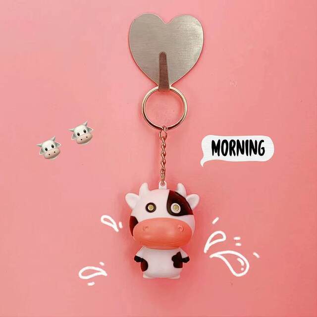 Glowing and mooing little cow Douyin with the same pendant keychain ...