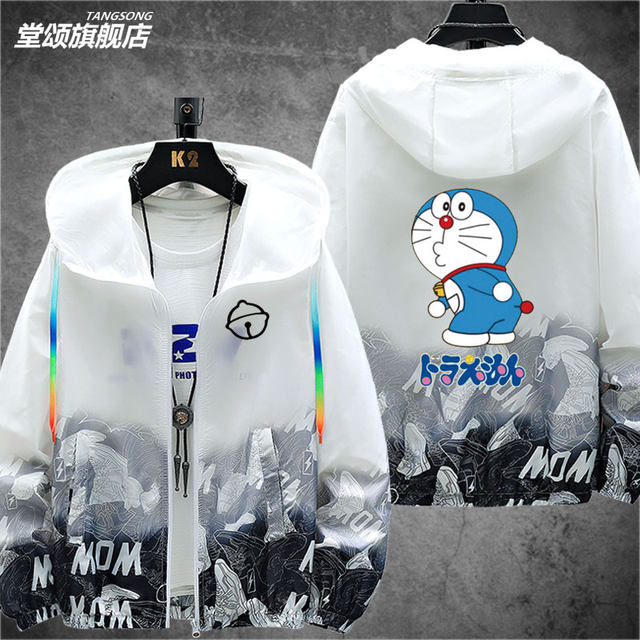 Cartoon Doraemon Tinkerbell sunscreen clothes couple tops men and women ...