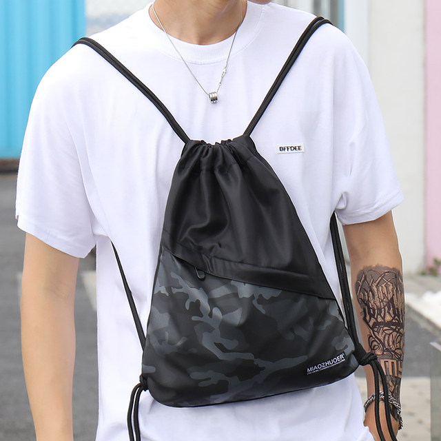 Lightweight outdoor drawstring backpack for male and female students ...