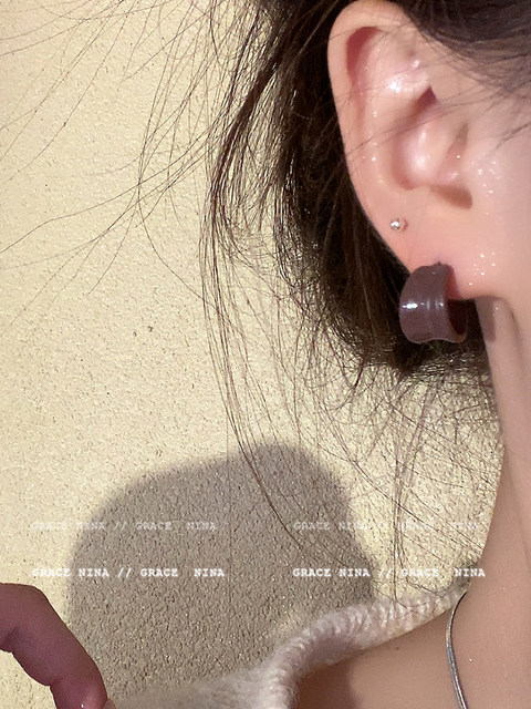 Easy to grasp~ Colorful enamel ring earrings 2025 new popular ins Korean earrings personalized ...