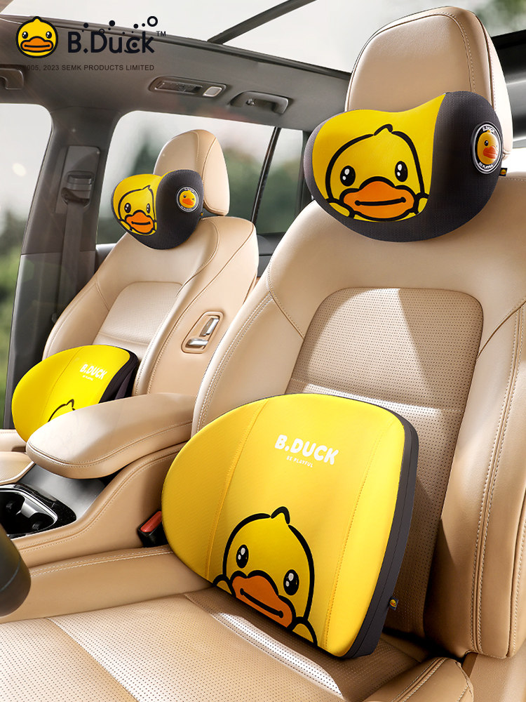 Twocities Cartoon Car Headrest - Memory Foam Lumbar Support
