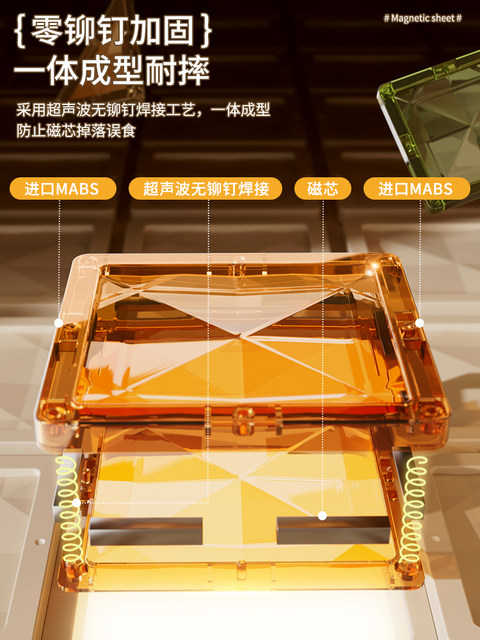 Magnetic pieces children's educational toys assembled building blocks ...