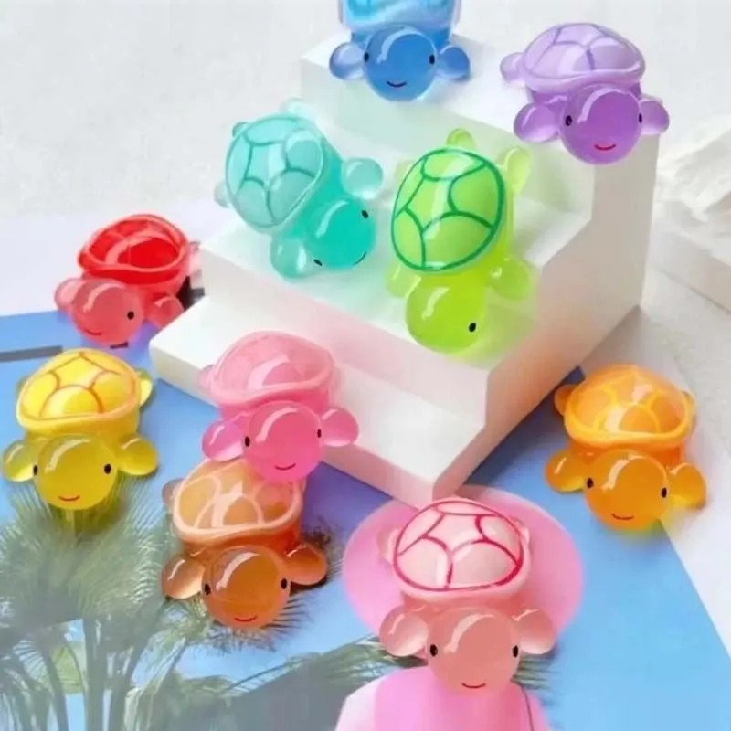 Internet celebrity popular luminous colorful small turtle resin ...
