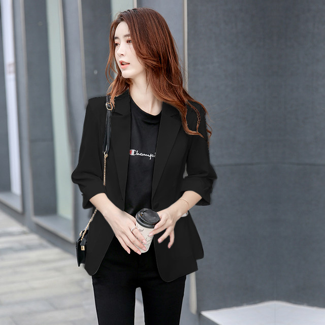 Spring and summer fashionable and versatile small suit cotton and linen ...