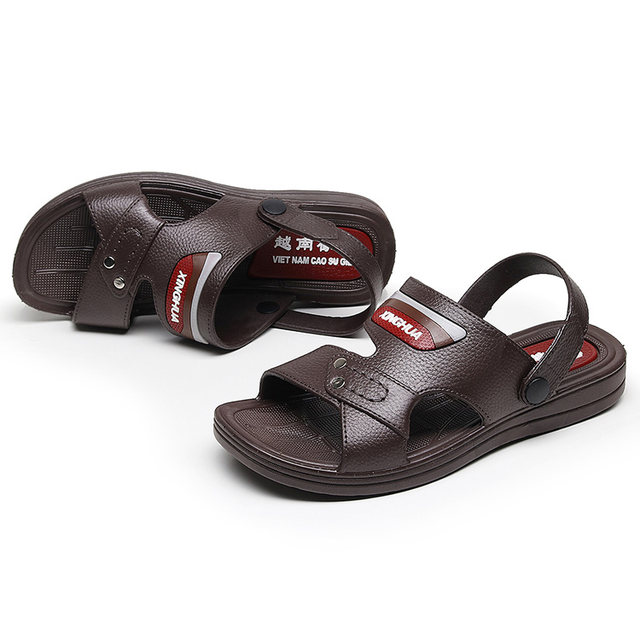 Sandals men's summer Vietnamese rubber sandals open-toe plastic beach ...