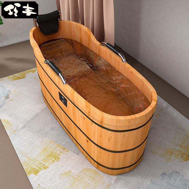 Cedar wood bath barrel adult whole body household solid wood bath tub ...