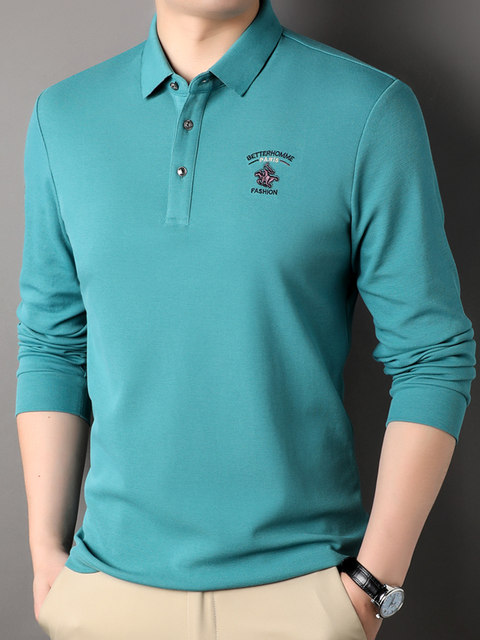 Luo Meng Polo shirt men's 2024 spring and autumn new lapel -up tales ...