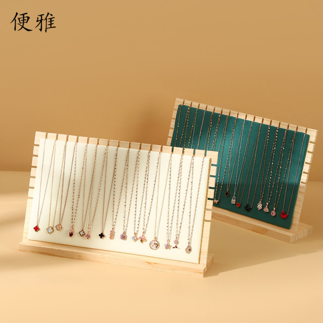 Elegant solid wood large necklace display stand jewelry bracelet hanger ...