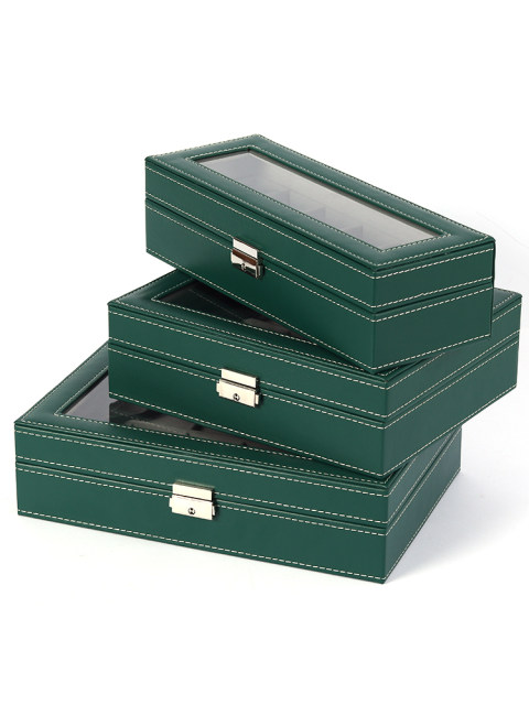 Pongya simple leather cortex lock watch box storage box famous watch ...