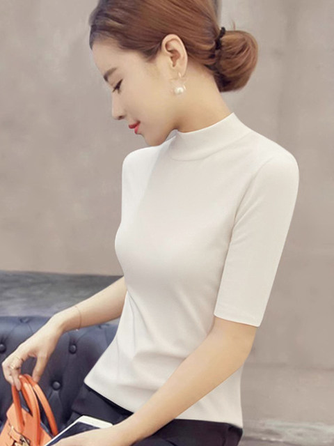 Fashionable summer mid-sleeved simple and versatile inner tops for ...