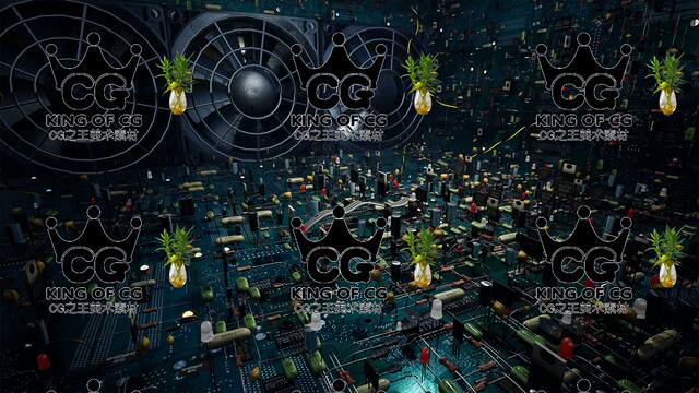 UE5 Unreal 4 central processor electronic board component flashing LED ...