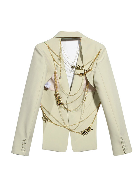 Metal Chain Blazer for Women, Unique Design, New Style for 2024 Autumn ...